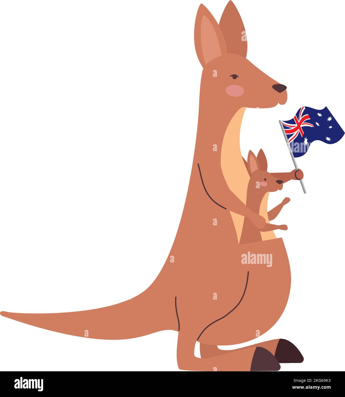 kangaroo with australian flag Stock Vector Image & Art - Alamy