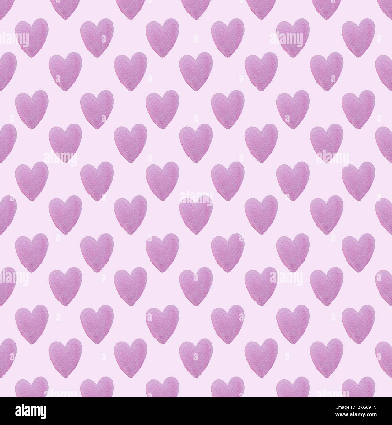 seamless hand-painted watercolor pink hearts pattern on pink background ...