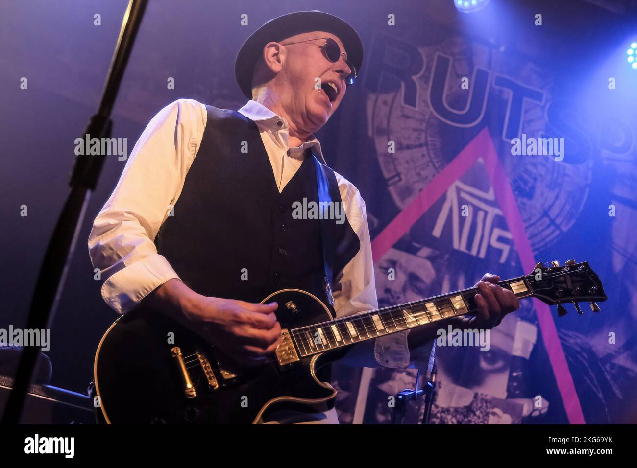 Leigh Heggarty, guitarist and singer with the British punk rock band ...