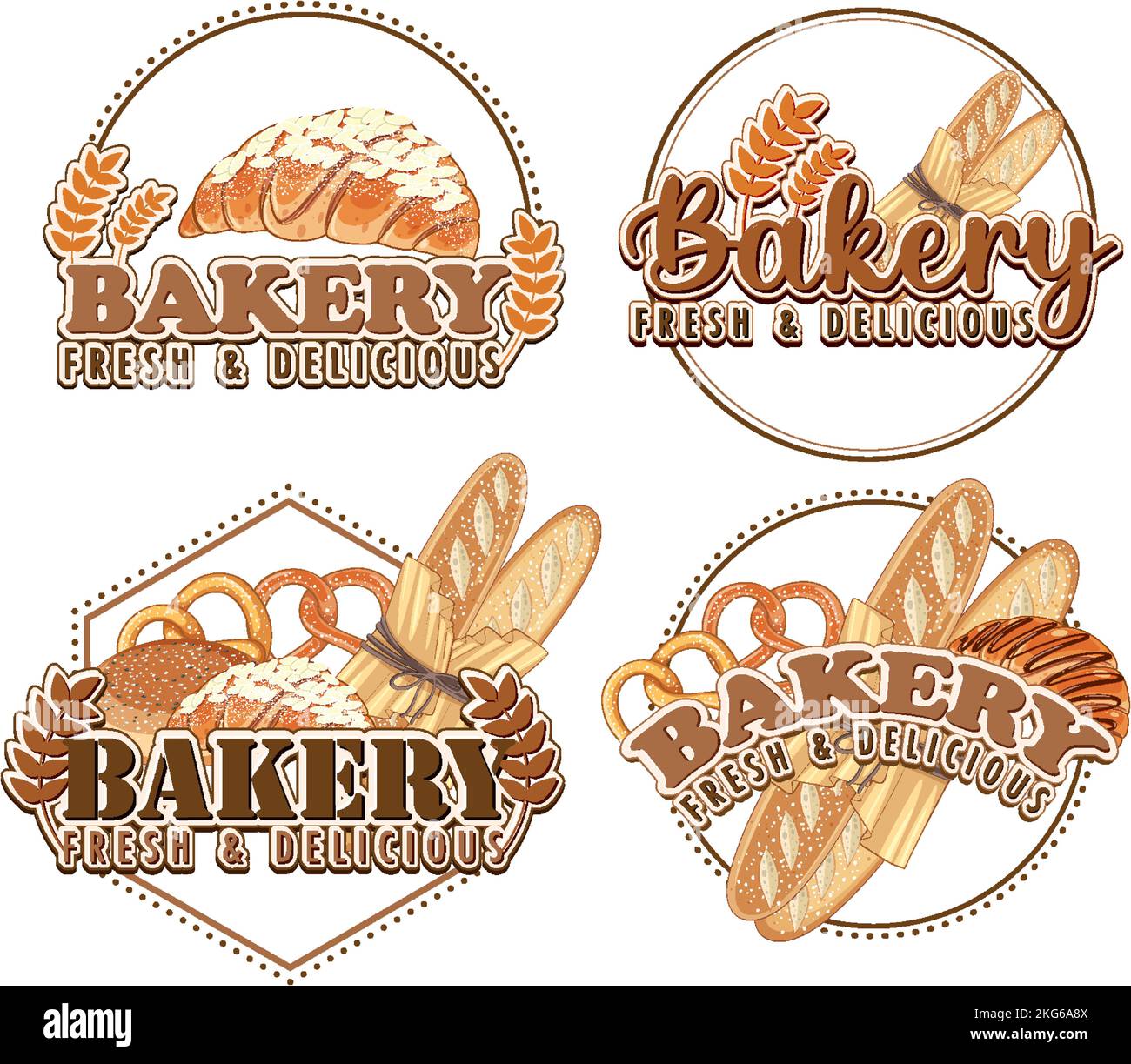 Bakery fresh and delicious text for banner or poster design ...