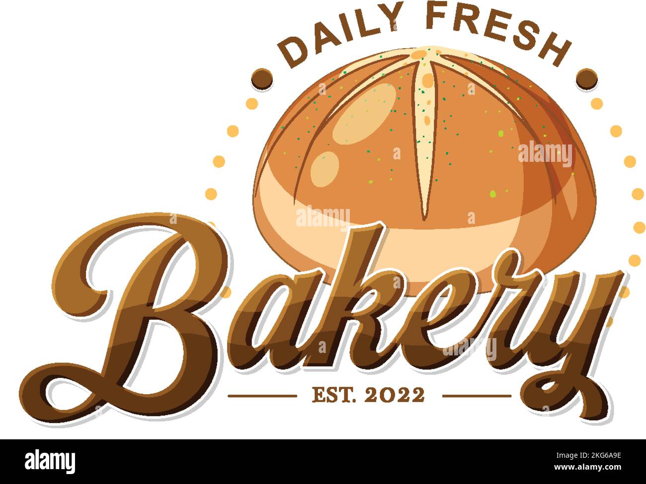 Daily fresh bakery text for banner or poster design illustration Stock ...