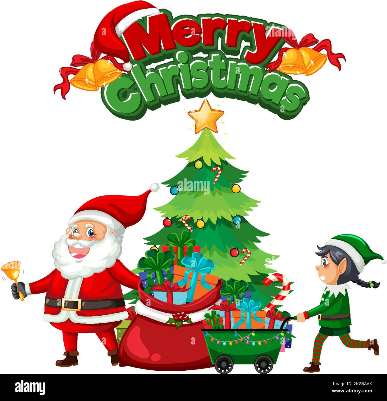 Merry Christmas text for banner or poster design illustration Stock ...
