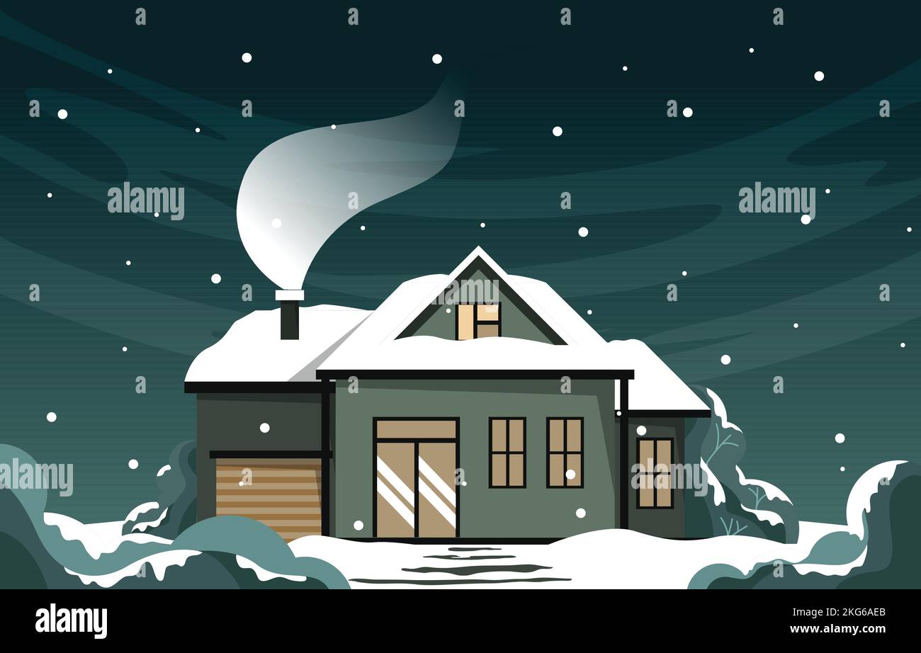 Unique house snow Stock Vector Images - Alamy