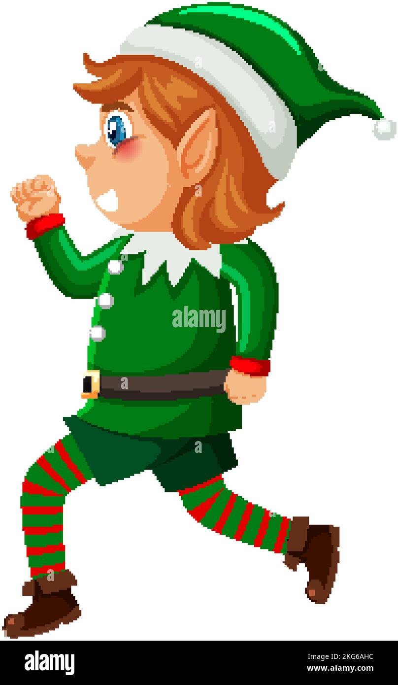 Christmas elf cartoon character illustration Stock Vector Image & Art ...