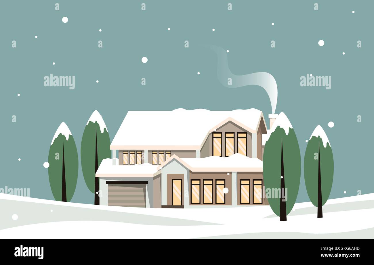 Tree fall house Stock Vector Images - Alamy