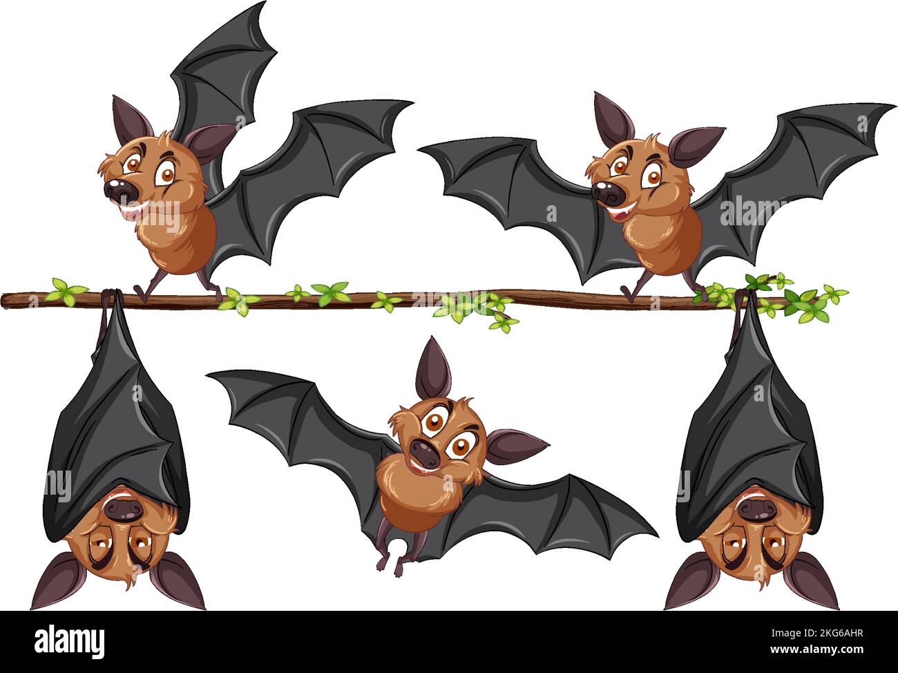 Bats on a tree branch illustration Stock Vector Image & Art - Alamy