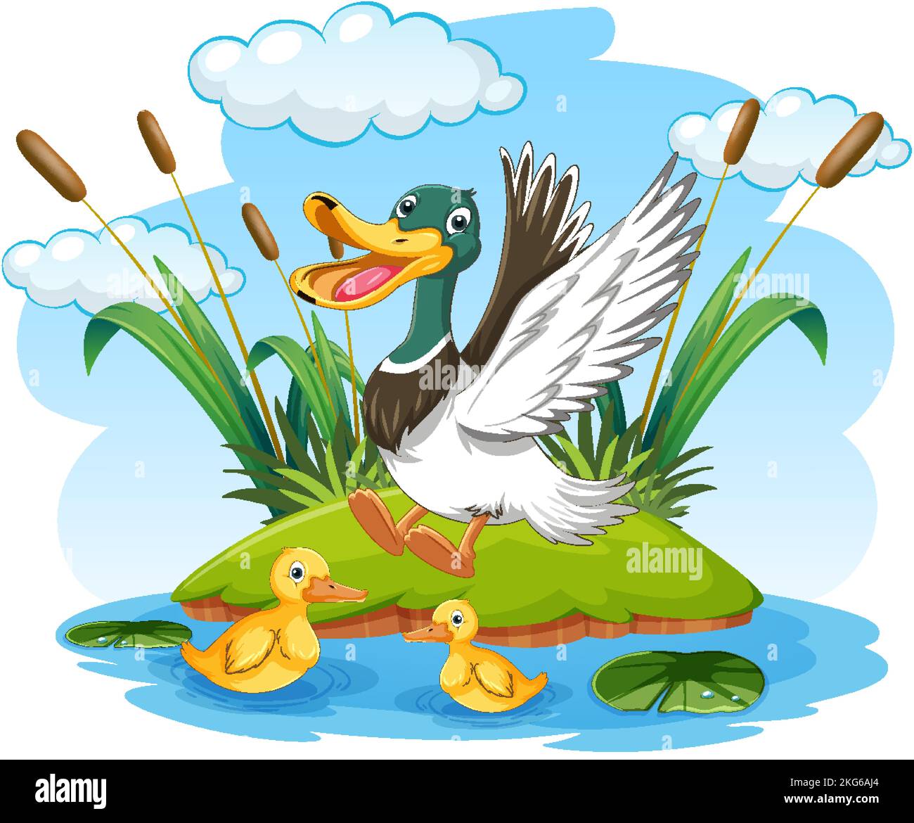 Flying duck scene Stock Vector Images - Alamy