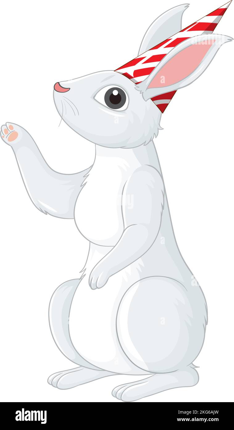 White rabbit cartoon character illustration Stock Vector Image & Art ...