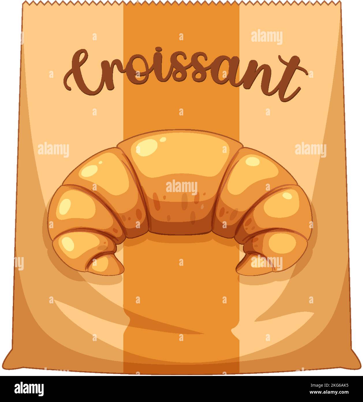 Croissant paper bag isolated illustration Stock Vector Image & Art - Alamy