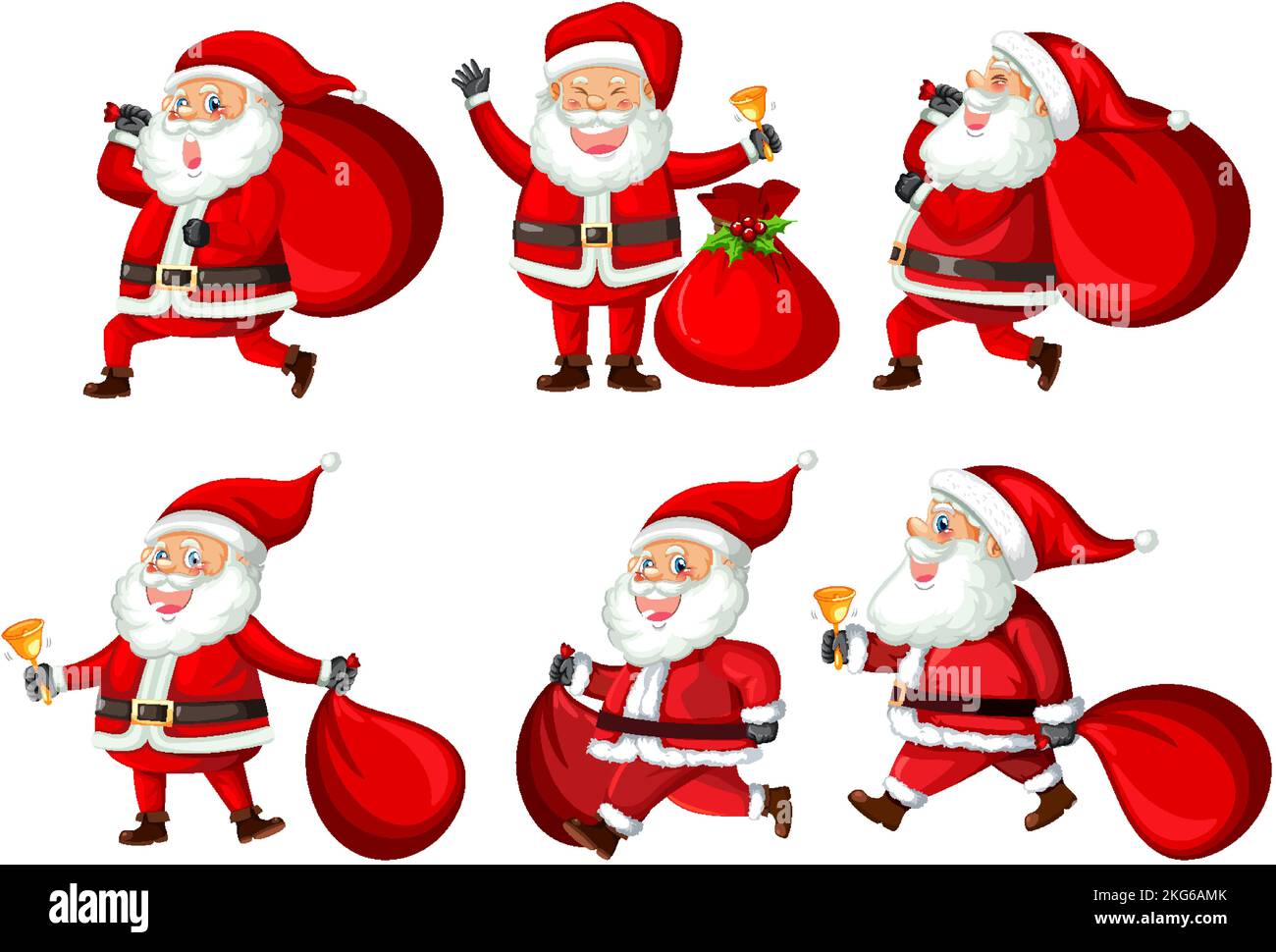 Christmas Santa Claus cartoon character set illustration Stock Vector Image & Art - Alamy