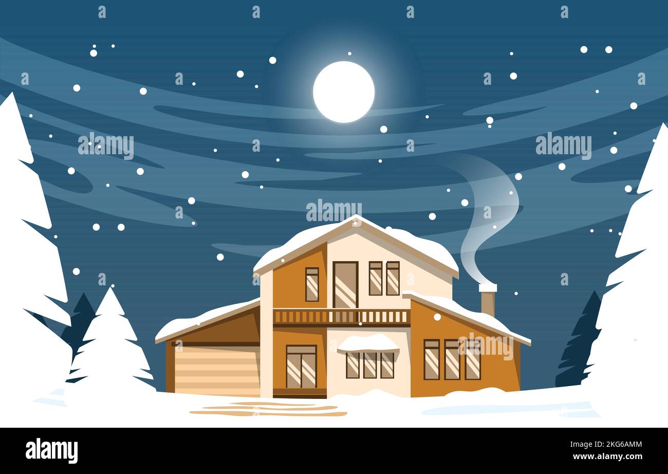 Silhouette night snow hi-res stock photography and images - Alamy