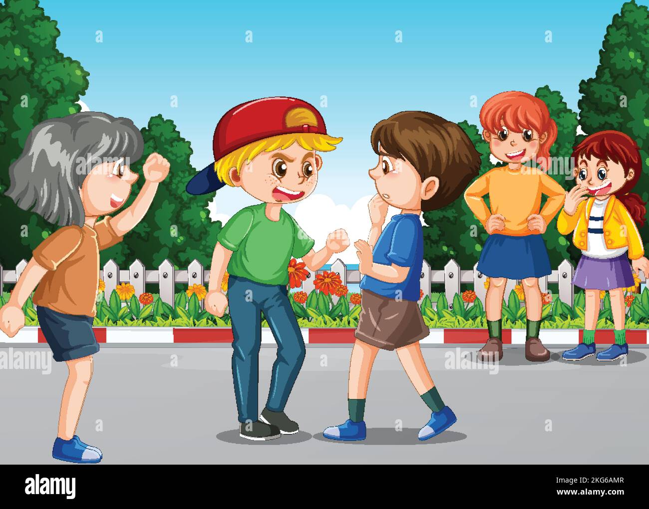 A boy bullied by other kids illustration Stock Vector Image & Art - Alamy