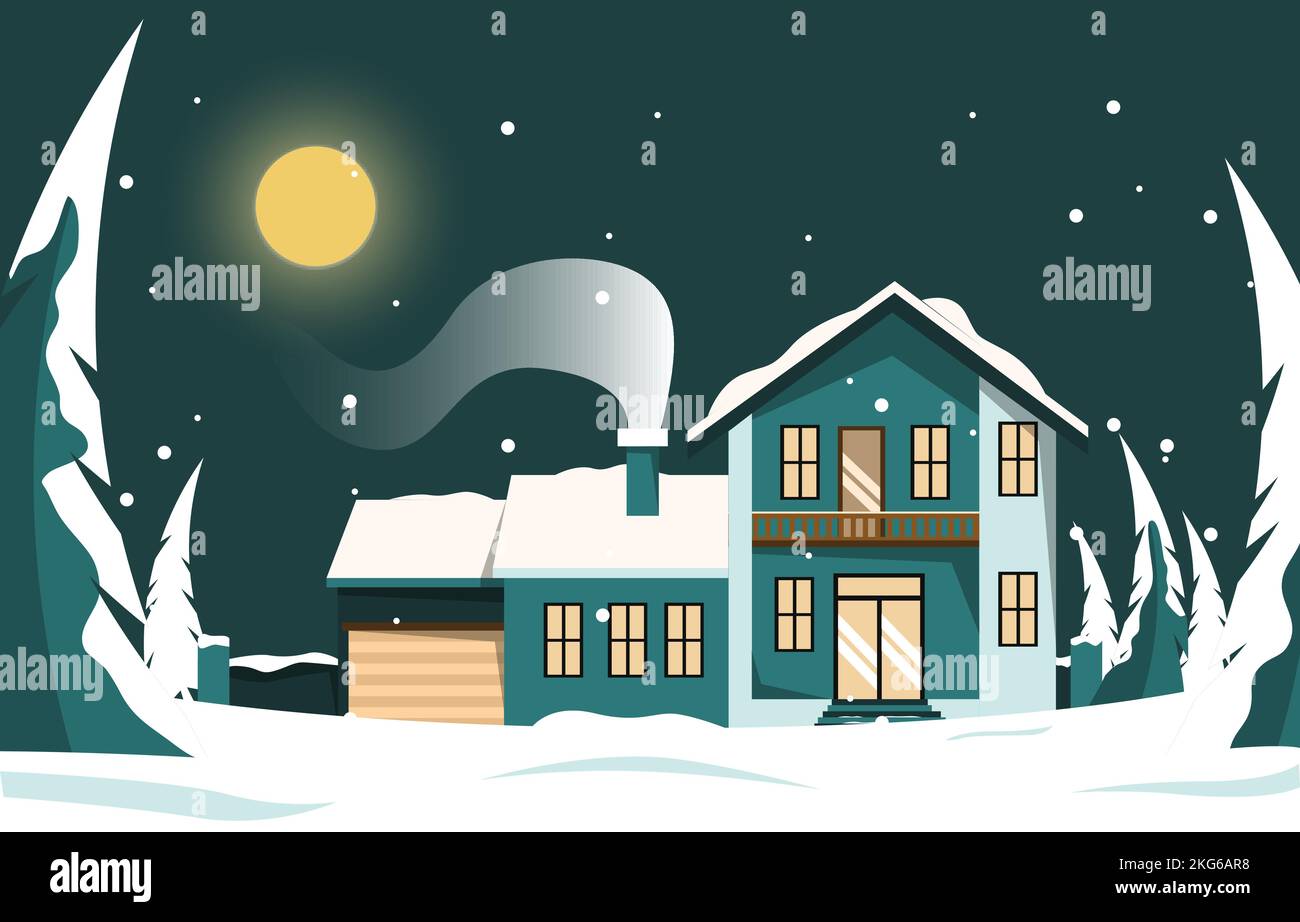 Unique house snow Stock Vector Images - Alamy