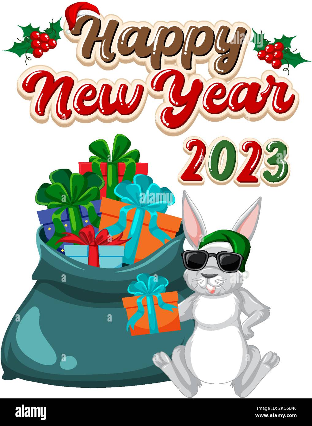 Year of the Rabbit Happy New Year Banner illustration Stock Vector ...