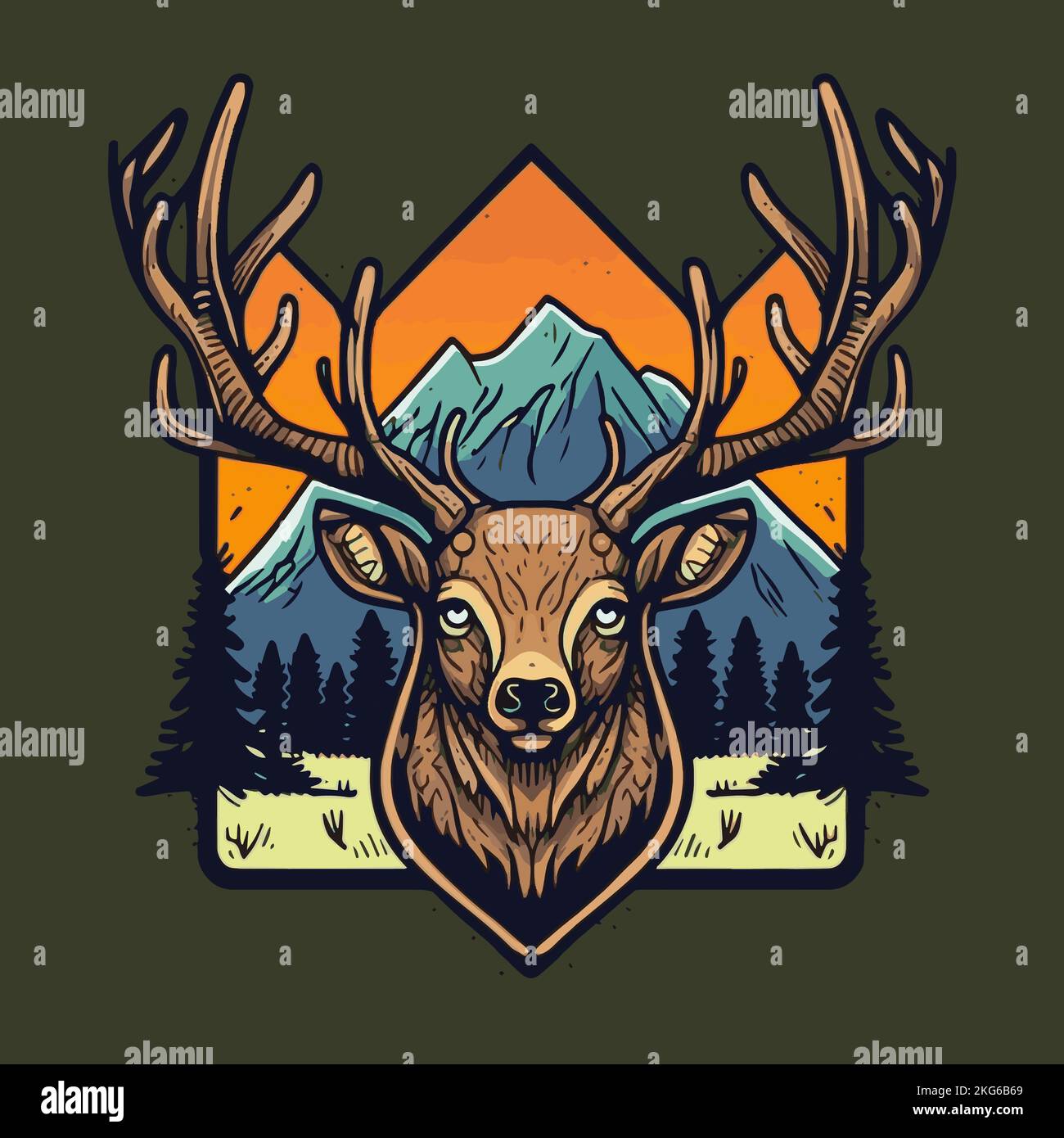 Deer Head Vector Illustration