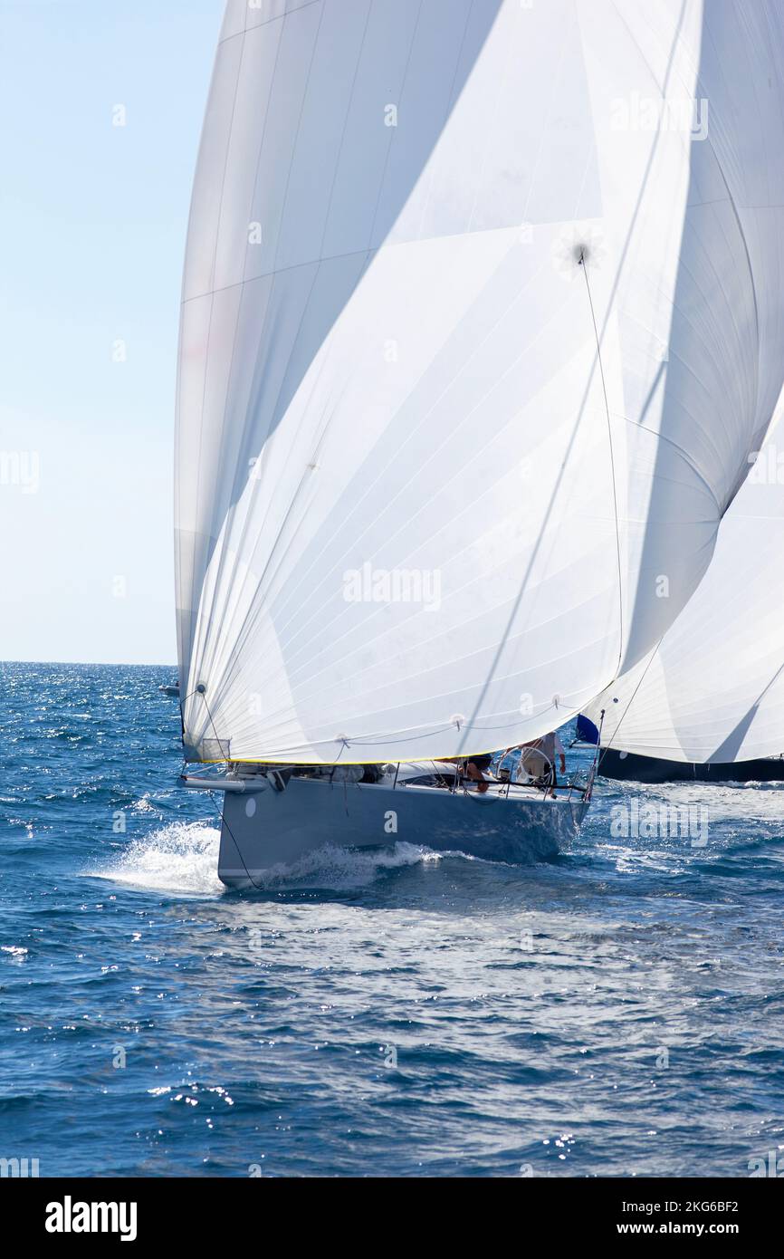 Sailboat racing during les Voiles de Saint-Tropez Stock Photo - Alamy
