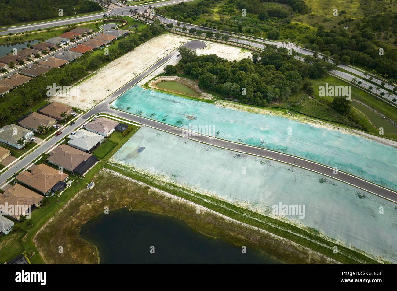 Ground prepared for building of new residential houses in Florida ...
