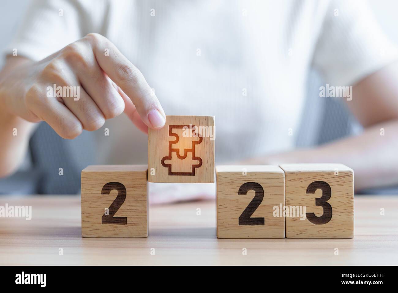 2023 block with jigsaw puzzle icon. Business Process, Team, teamwork ...