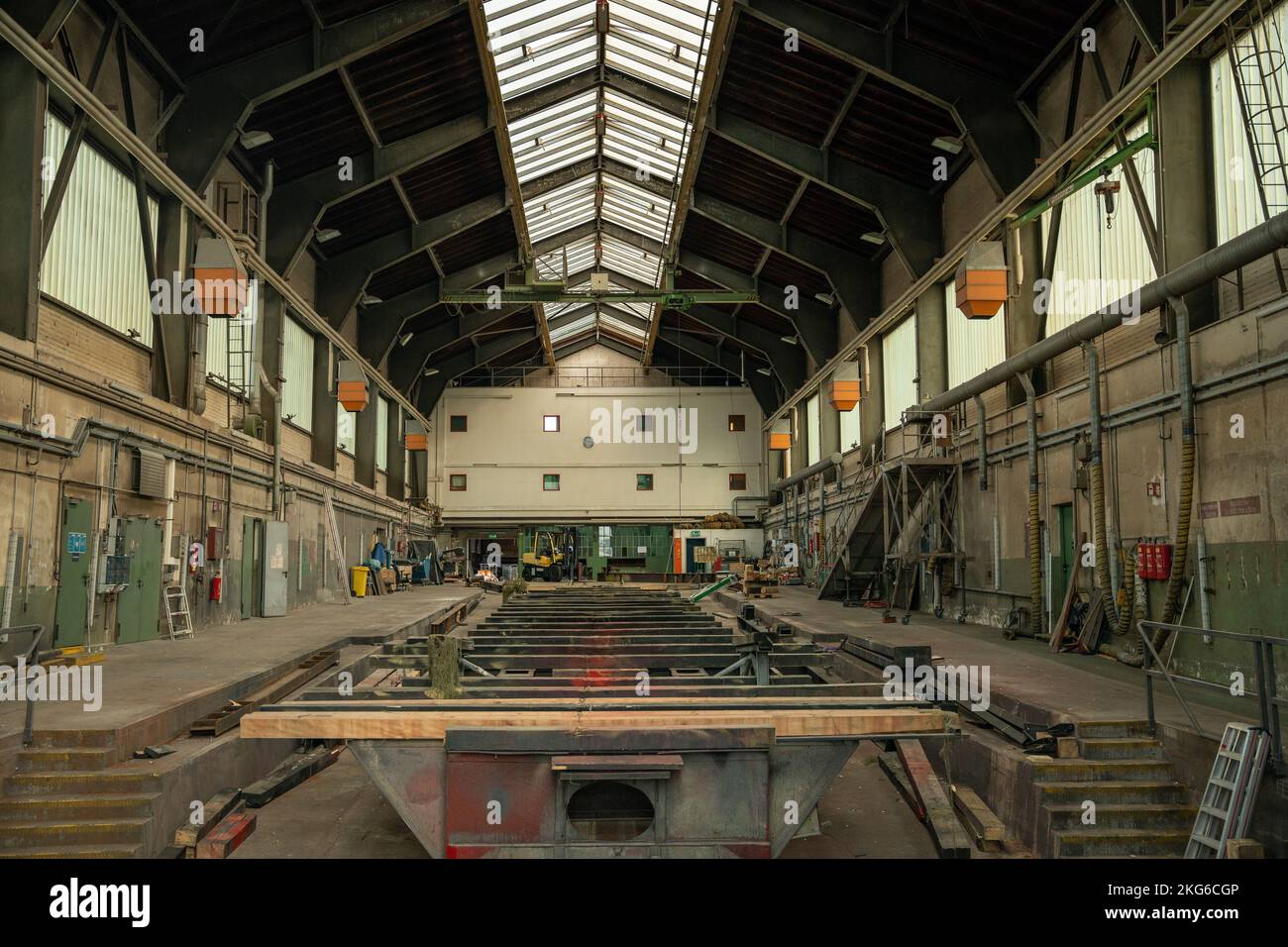 An interior of shipyard with metal tools Stock Photo - Alamy