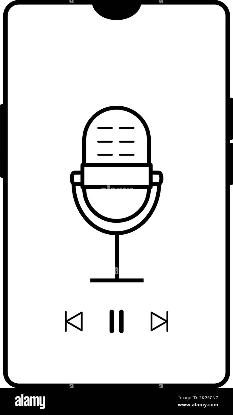 Podcast mic microphone line Stock Vector Images - Alamy