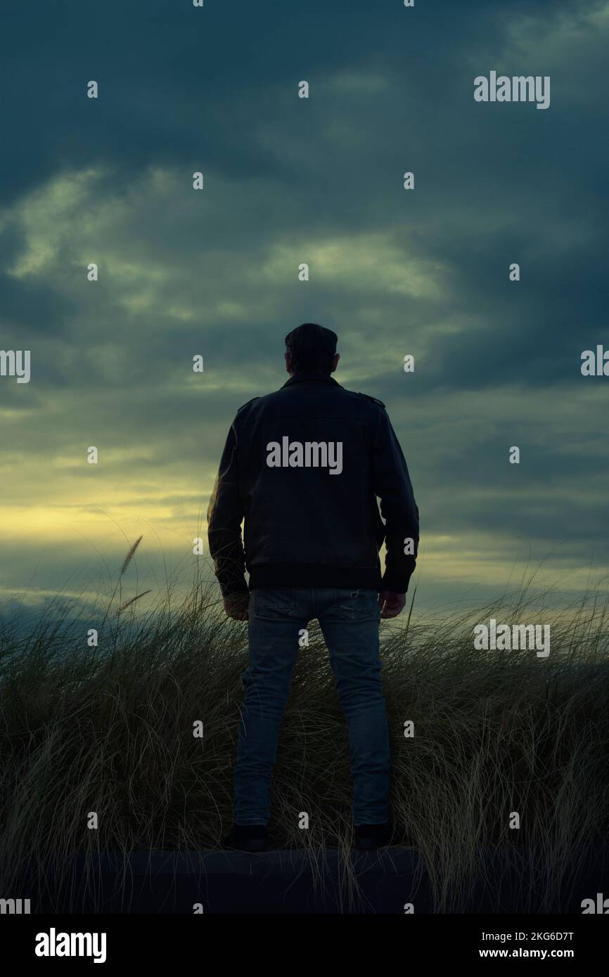 Male figure silhouette outdoors Stock Photo - Alamy