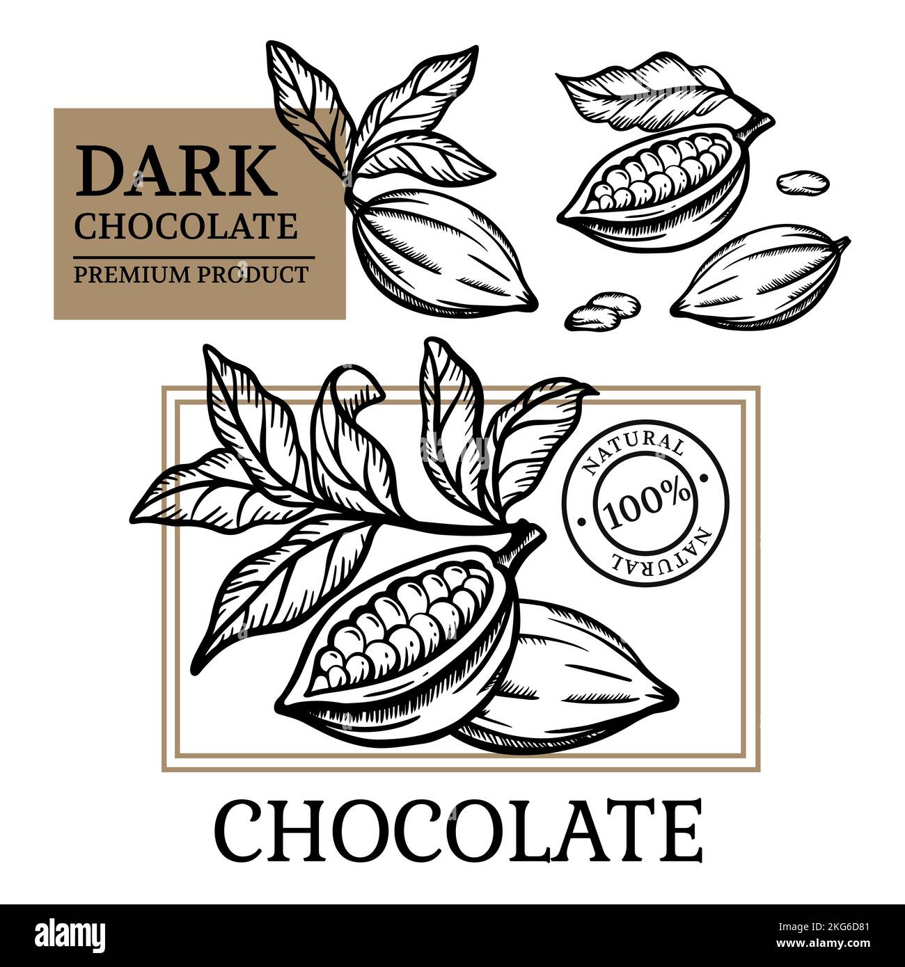 CHOCOLATE LABELS Cocoa Design Of Stickers And Labels For Sweet Products ...