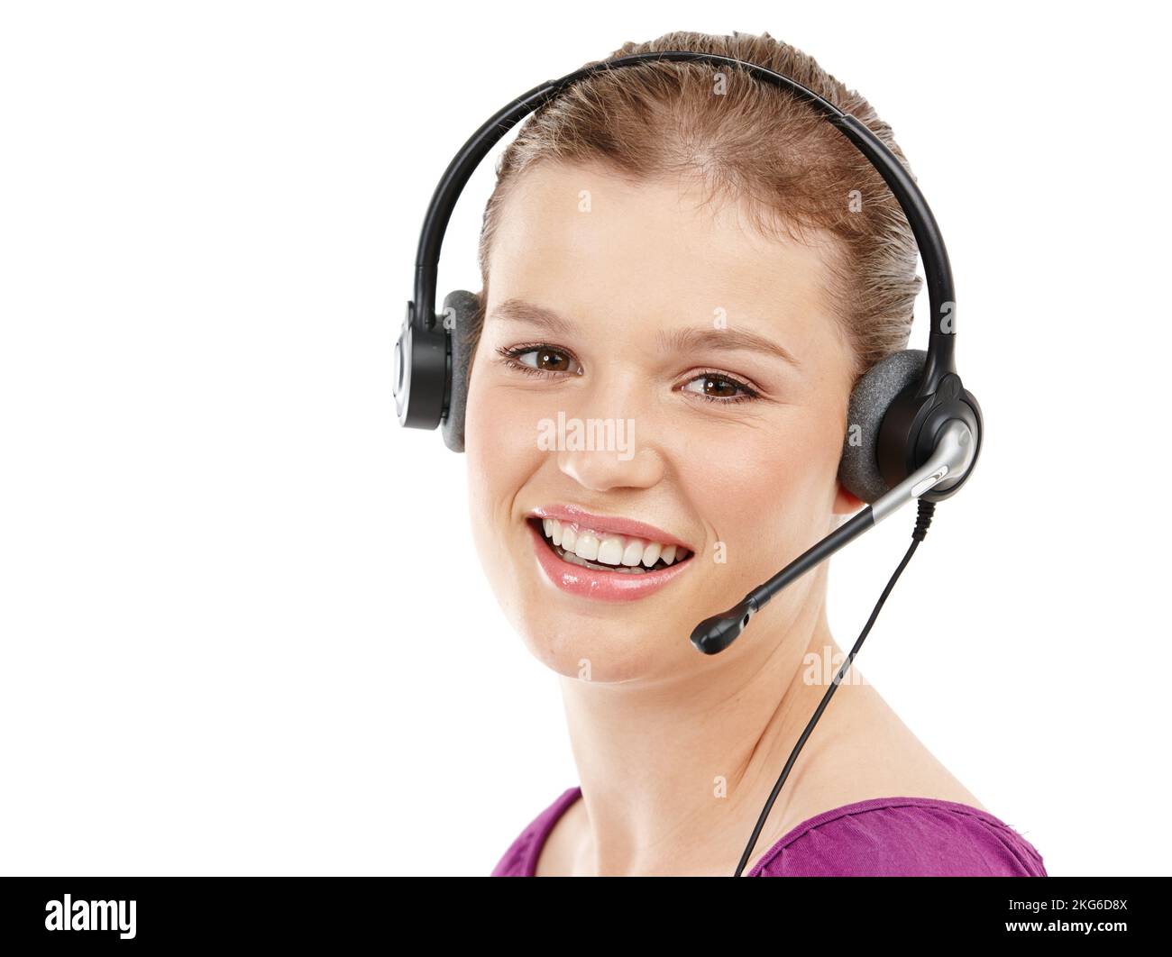 Beautiful smiling girl wearing headset hi-res stock photography and ...