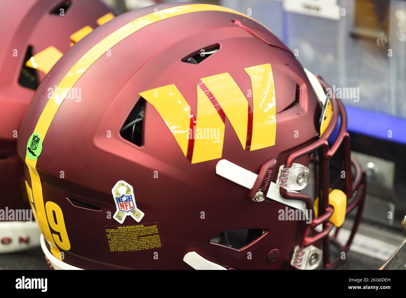 Houston, United States. 20th Nov, 2022. Washington Commanders helmet ...