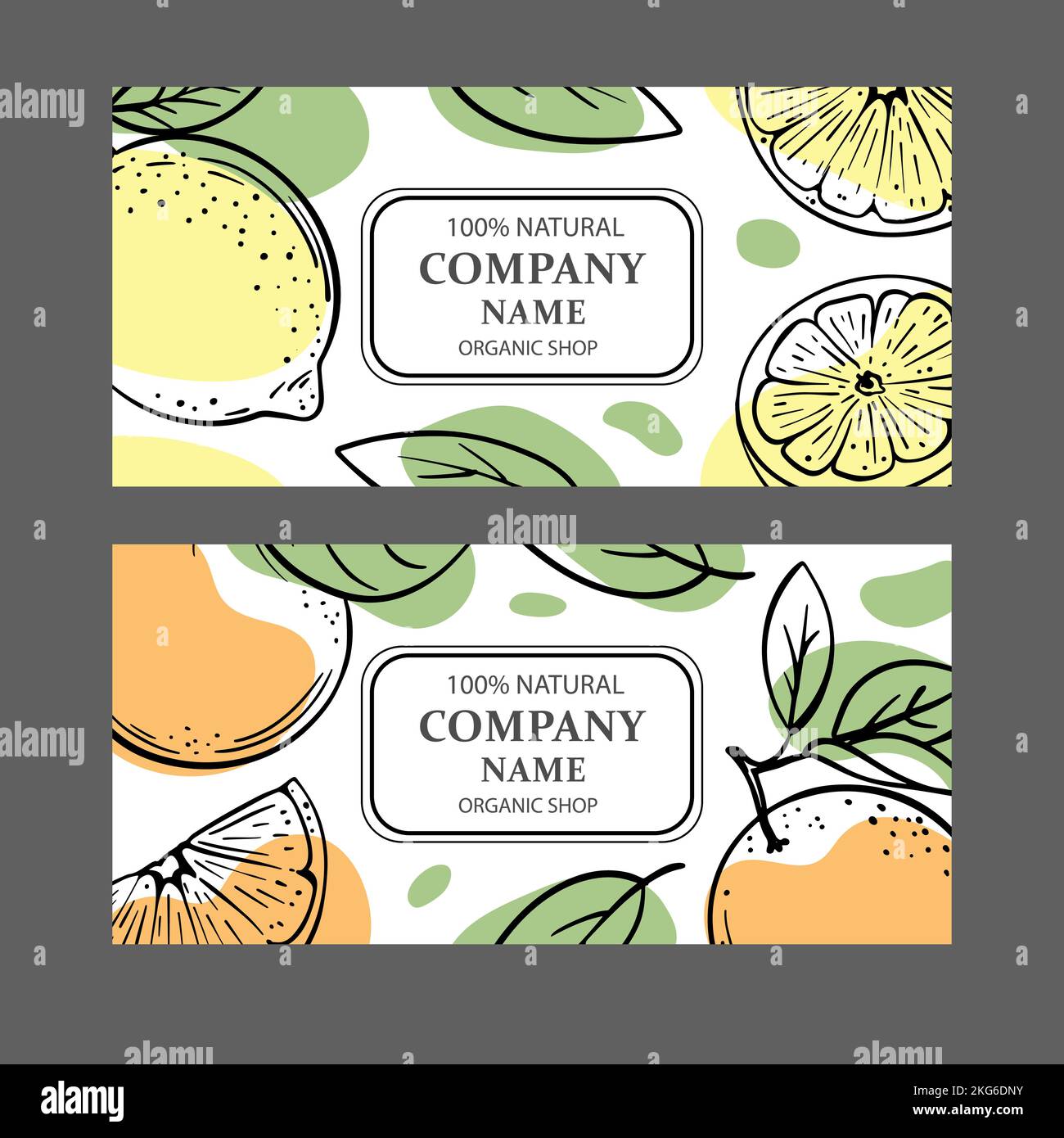 CITRUS LABELS Lemon And Orange Design Of Stickers For Shop Of Organic ...