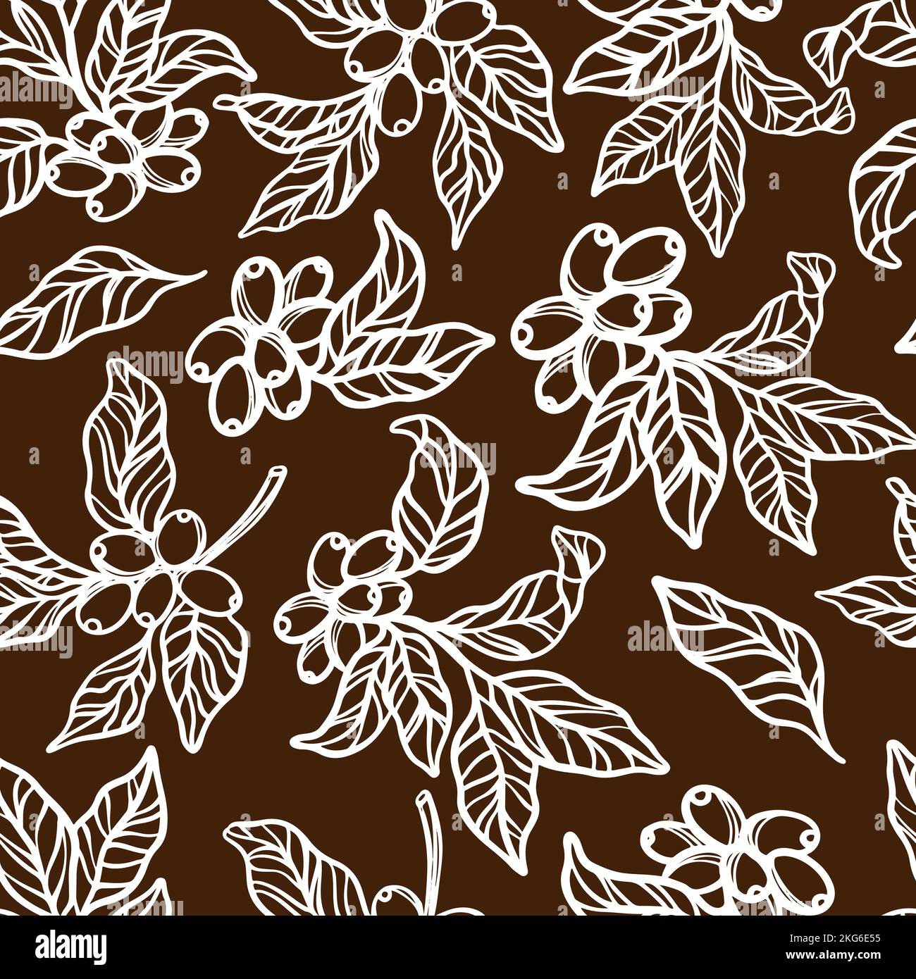 COFFEE TABLECLOTH Branches Of Coffee Tree With Berries And Leaves In ...