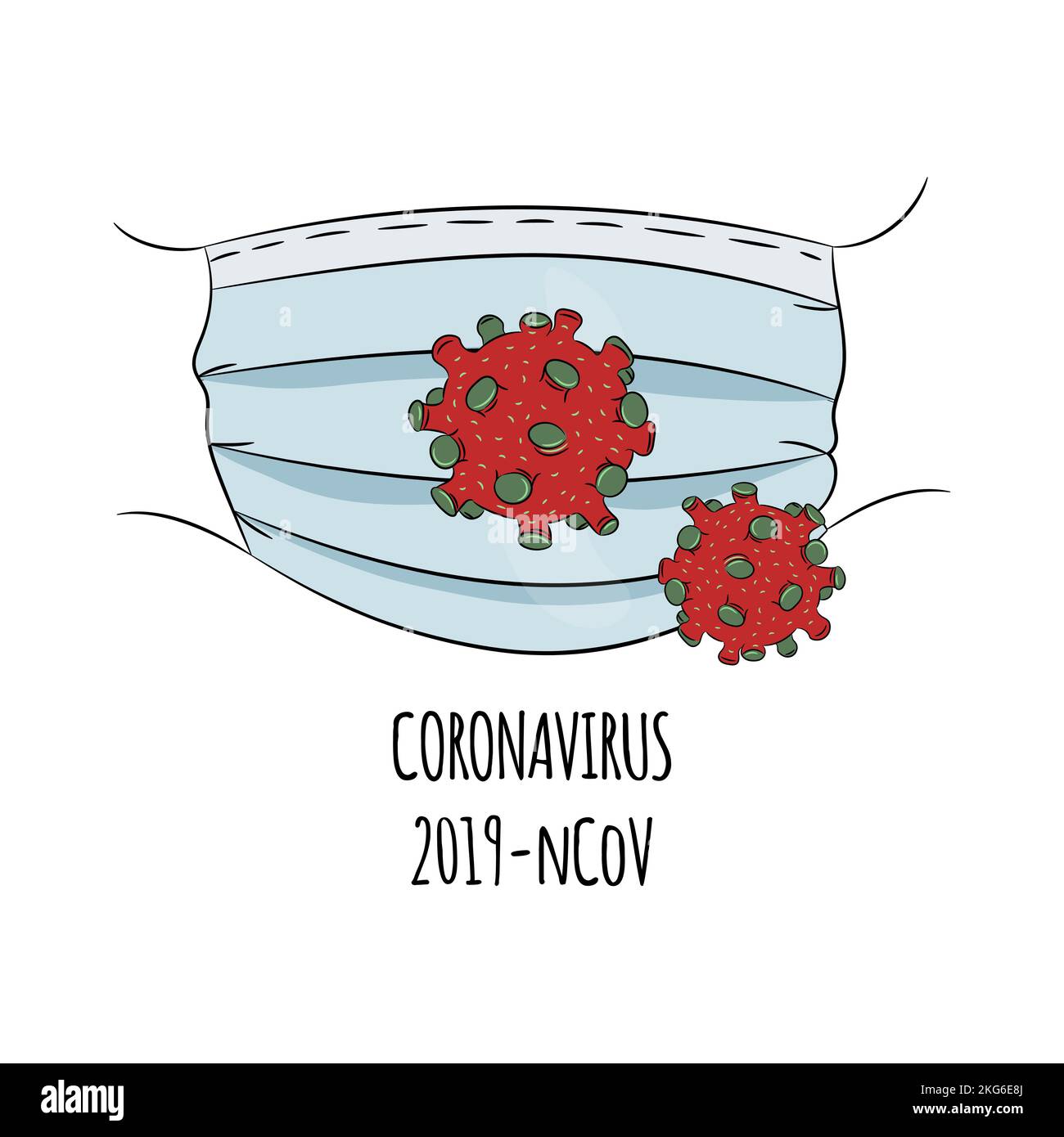 CORONAVIRUS AND MASK World Human Problem Red Bacteria Rebound Defense ...