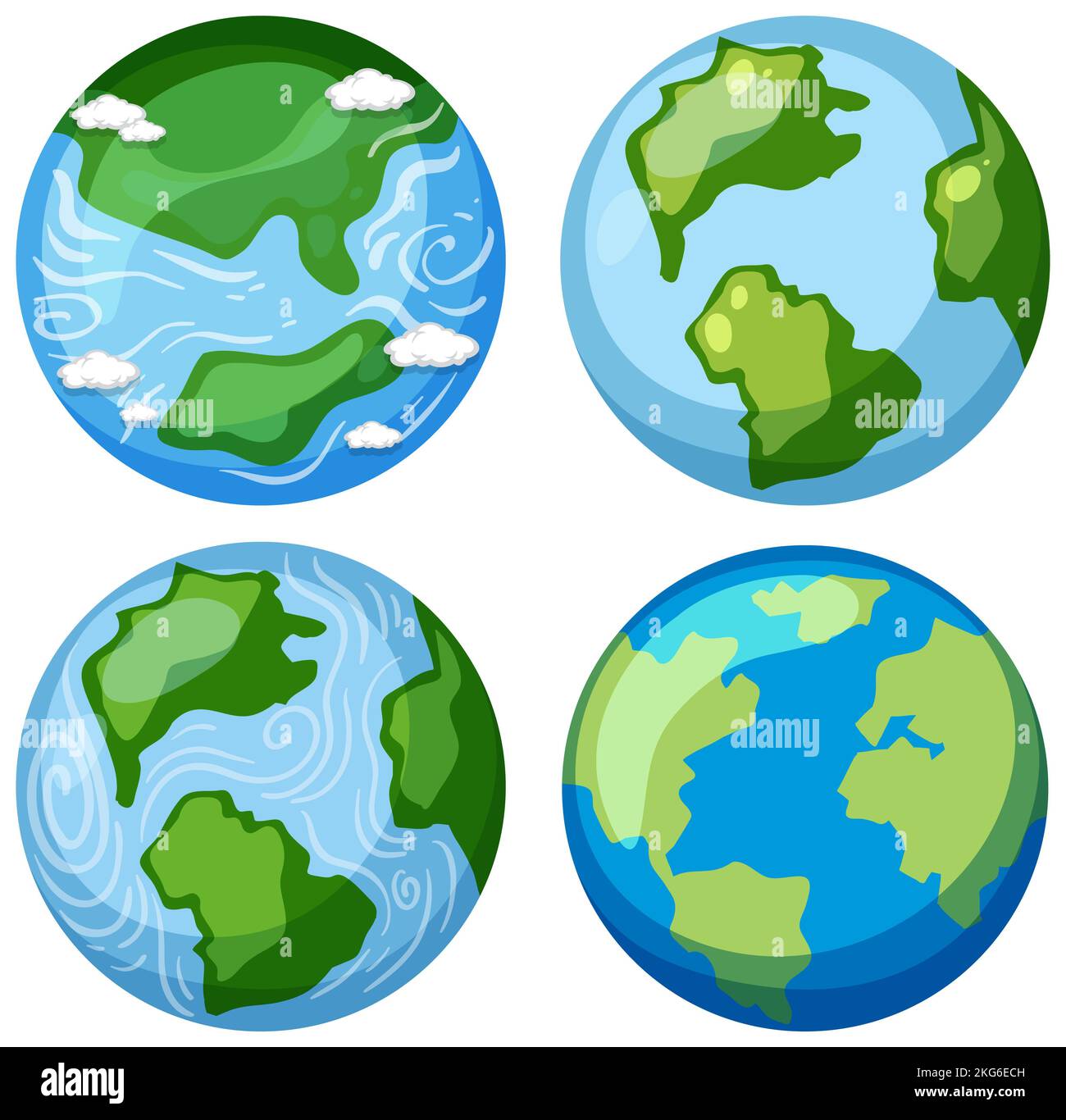 Set of earth cartoon style illustration Stock Photo - Alamy