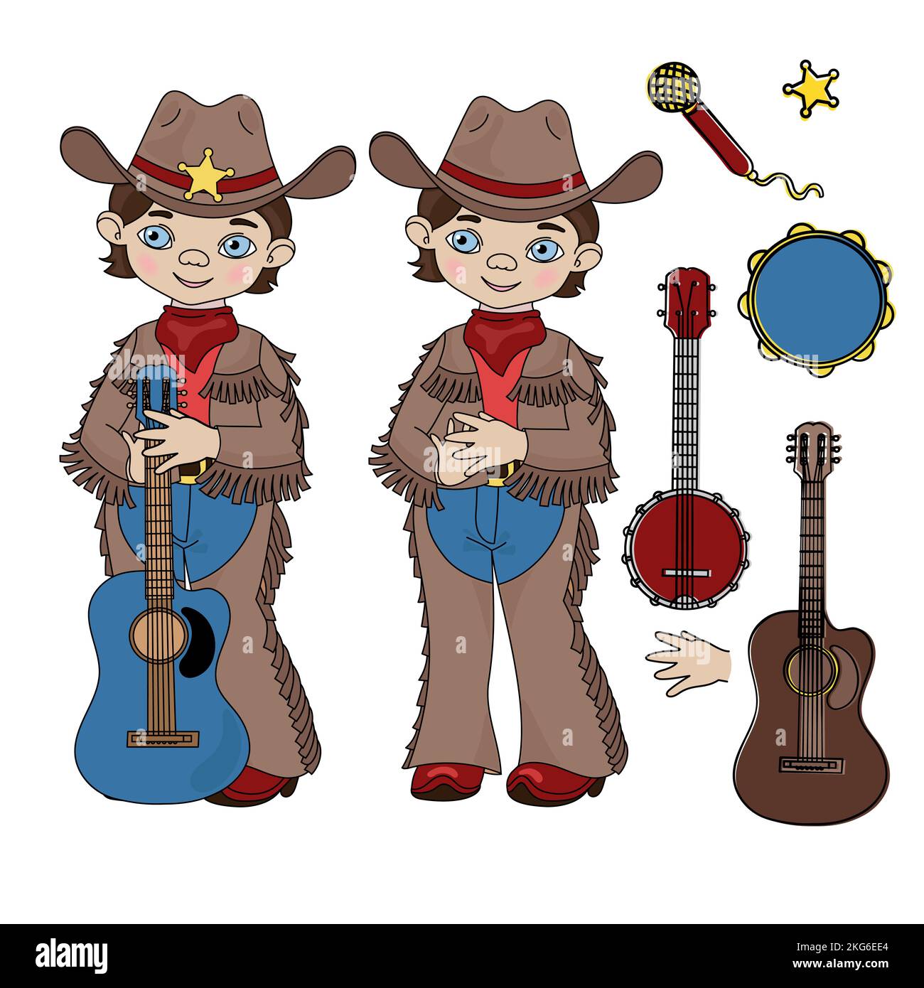 COWBOY MUSIC Cartoon American Western Country Festival Vector ...