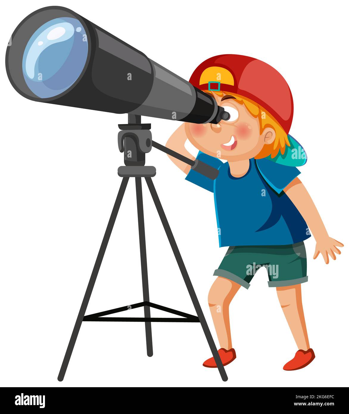 Child Looking Through Telescope