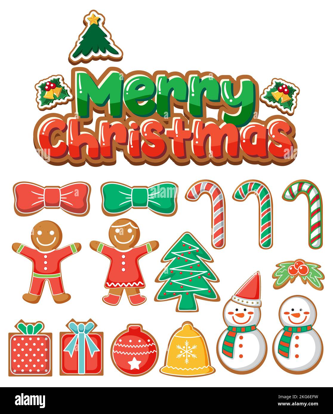 Merry Christmas banner with Christmas ornaments illustration Stock ...