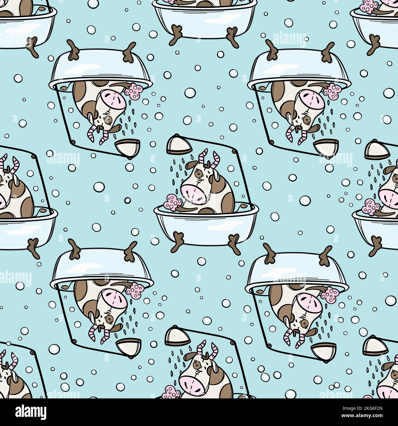 Funny cow bathing Stock Vector Images - Alamy