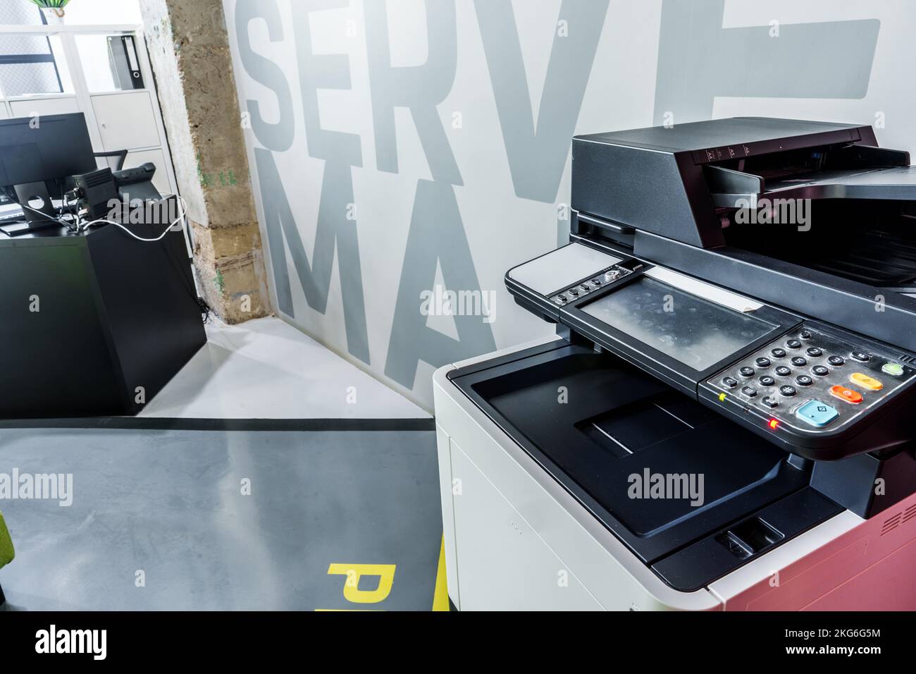 Multifunction printer equipment for scanning and copy paper in office ...