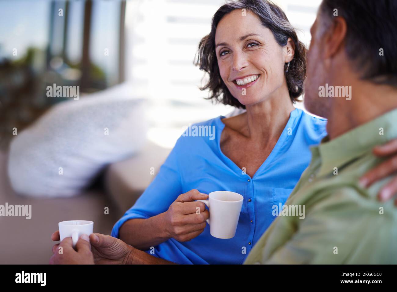 Tea and conversation with my favourite person. A cropped portrait of a ...