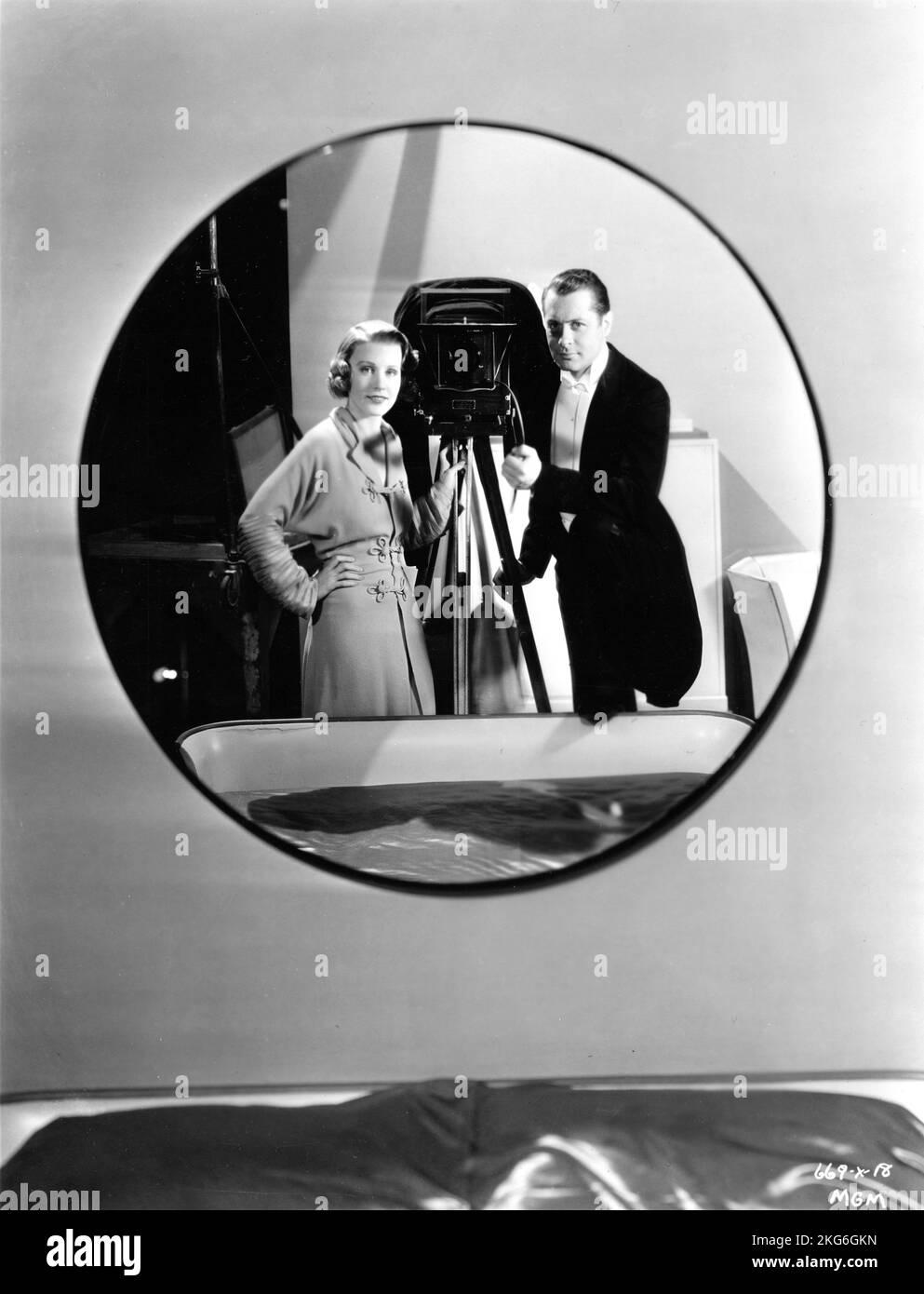 MADGE EVANS and ROBERT MONTGOMERY taking self-portrait with Still ...