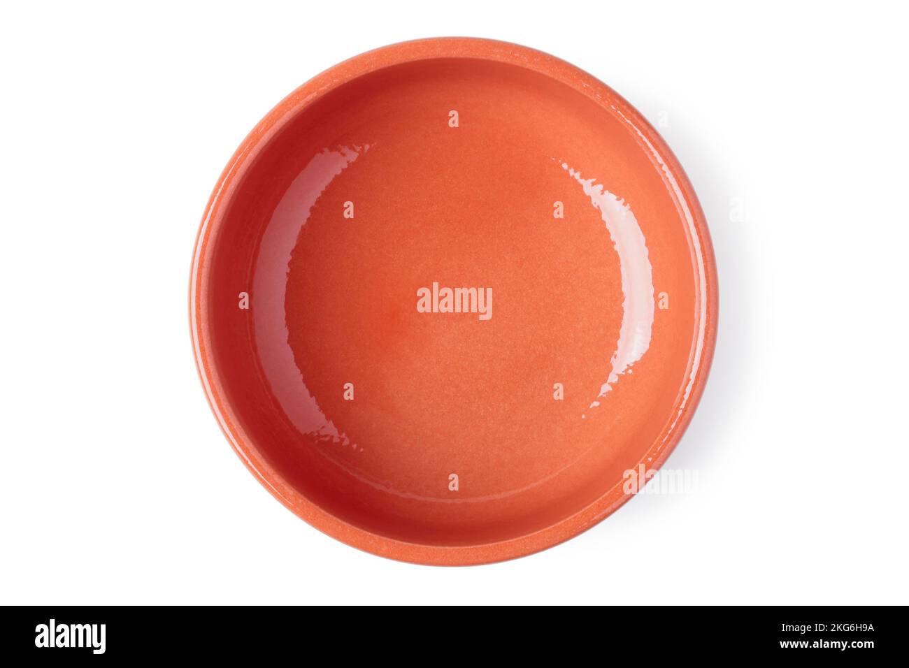 Clay bowl close-up isolated on white. View from above Stock Photo - Alamy