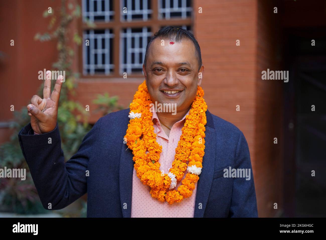 Kathmandu, NE, Nepal. 22nd Nov, 2022. Nepali Congress leader Gagan ...