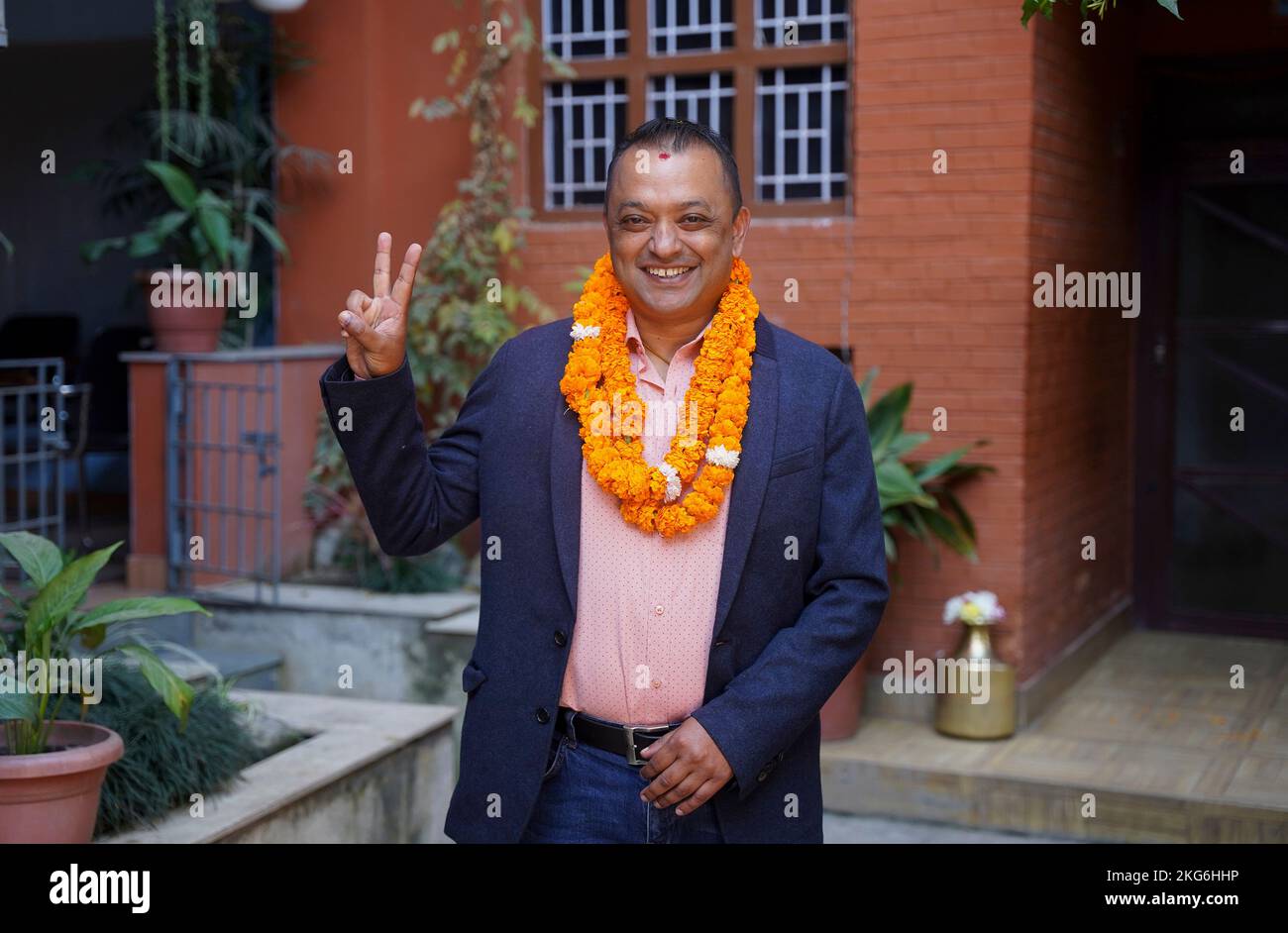 Kathmandu, NE, Nepal. 22nd Nov, 2022. Nepali Congress leader Gagan ...