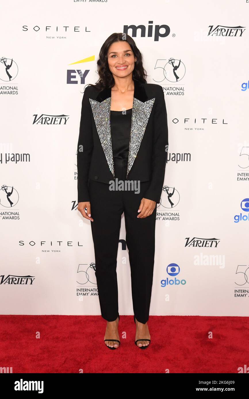 Kim Englebrecht walking the red carpet at the International Emmy Awards ...