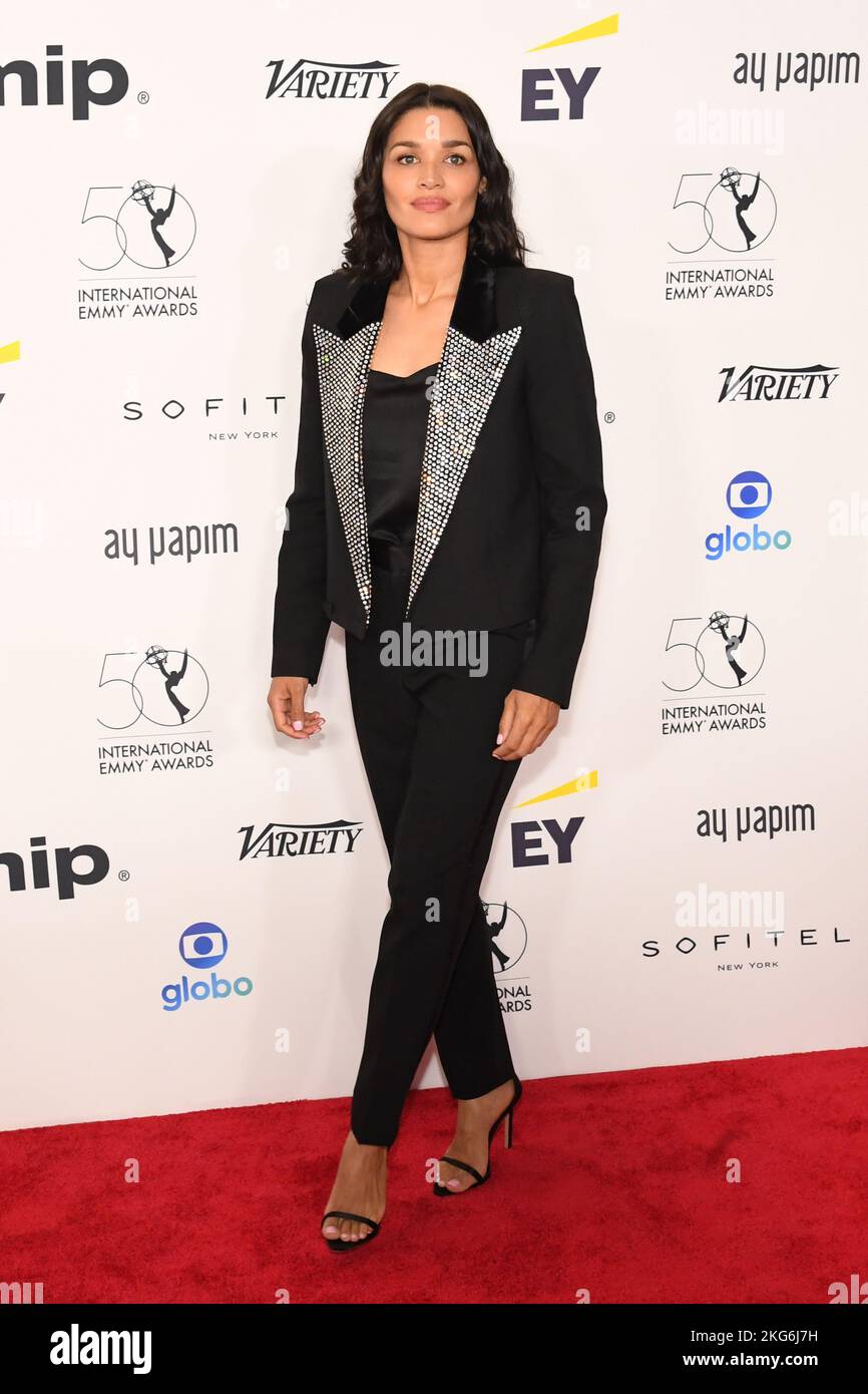 Kim Englebrecht walking the red carpet at the International Emmy Awards ...