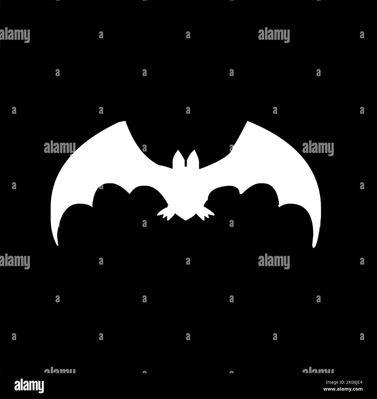 A vector illustration of a white bat perfect as a logo and poster Stock ...