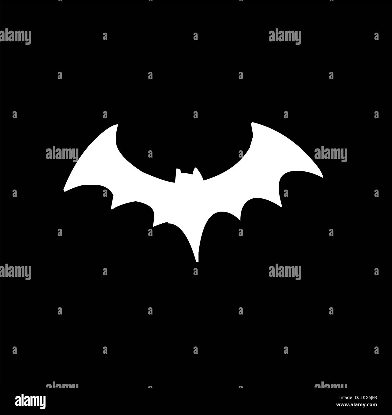A vector illustration of a white bat on a black background perfect for ...