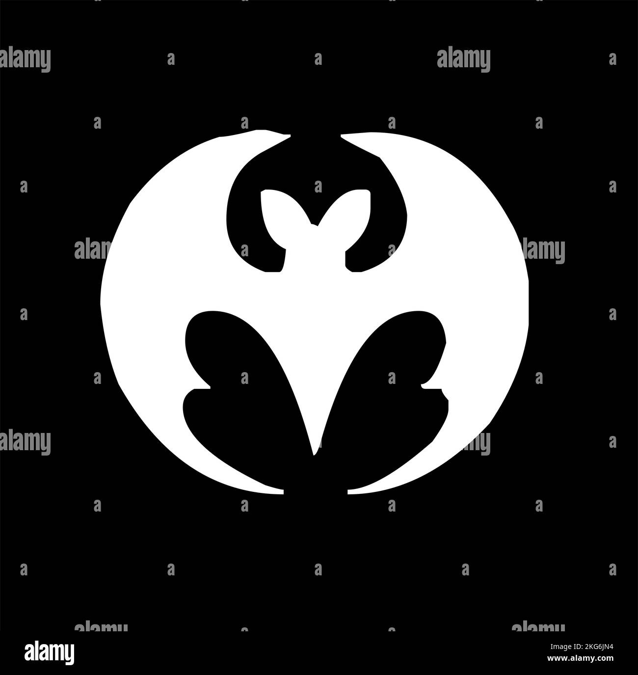 A vector illustration of a white bat in a round shape perfect for a ...