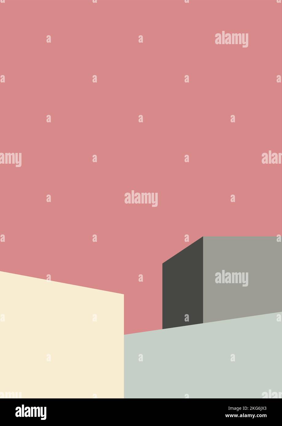 geometric architecture background with minimal design on tone color ...