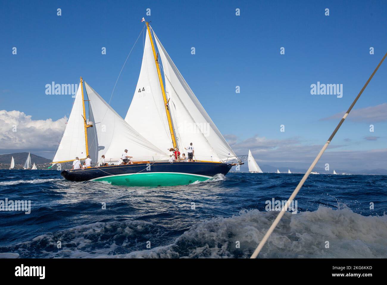Sailboat racing during les Voiles de Saint-Tropez Stock Photo - Alamy