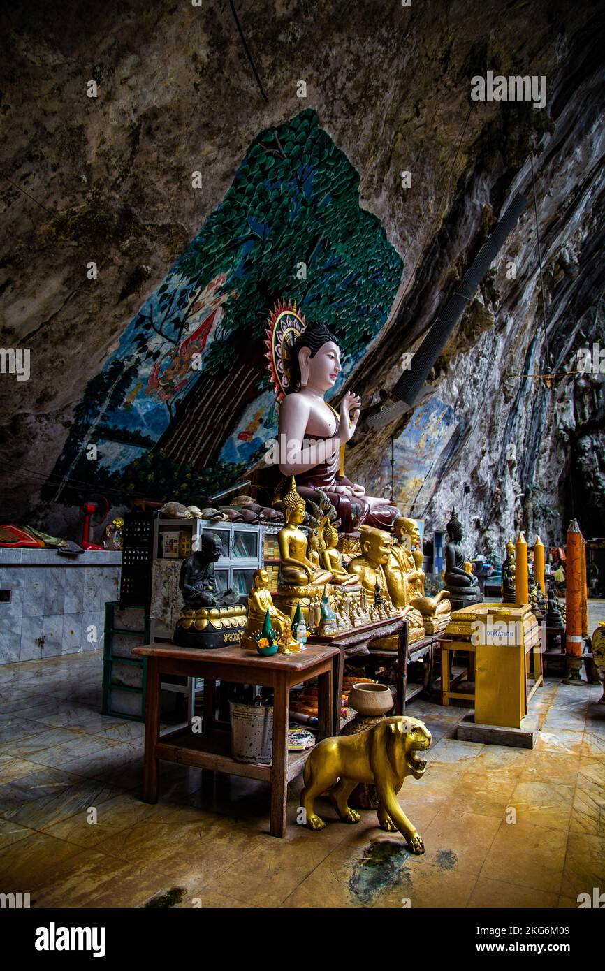 Aerial view of Wat Tham Suea or Tiger Cave Temple in Krabi, Thailand ...